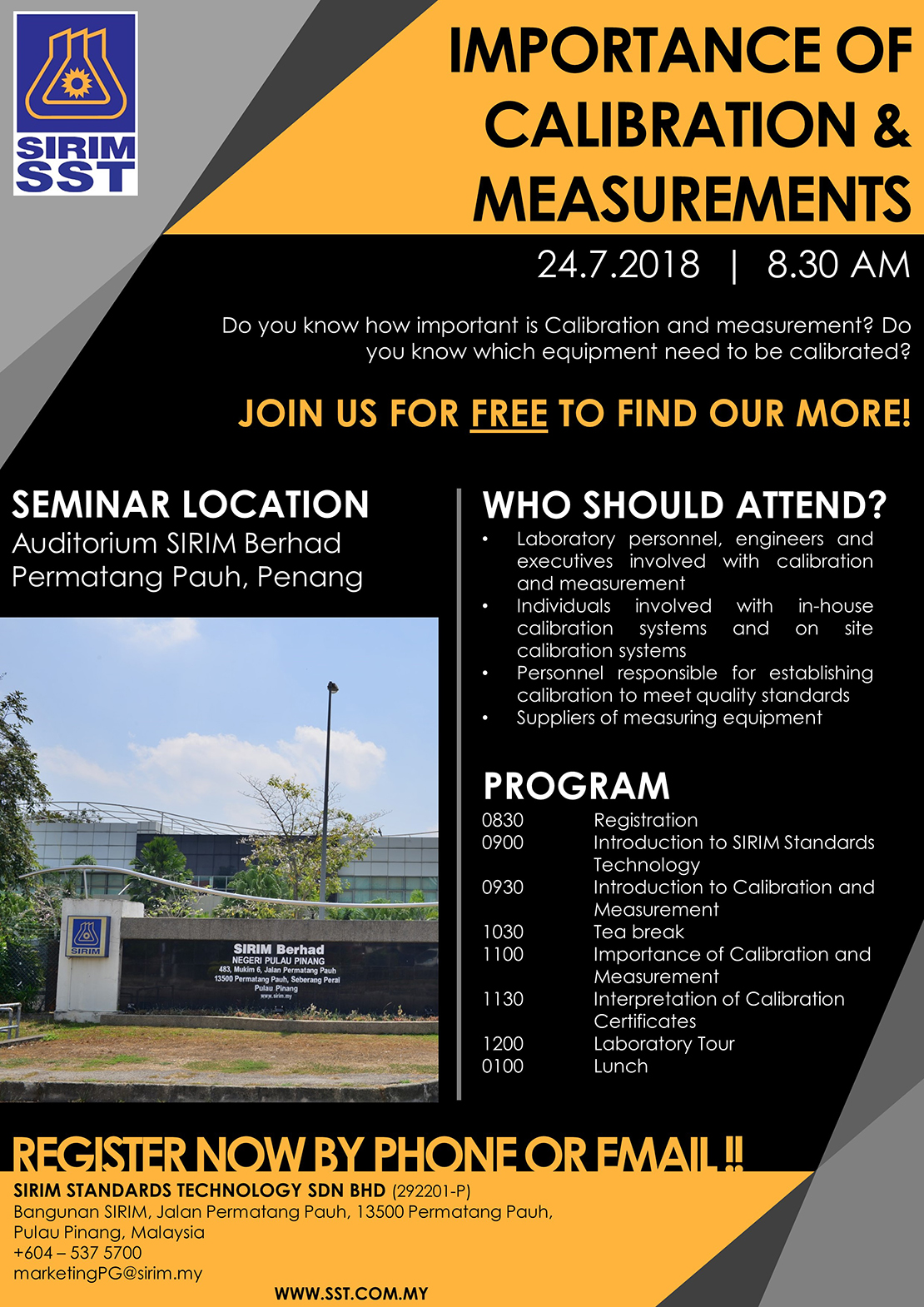 Seminar on The Importance of Calibration & Measurement at Pulau Pinang